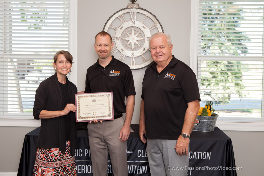 » Mussman Presents Certificate of Recognition to A&A Paving Contractors